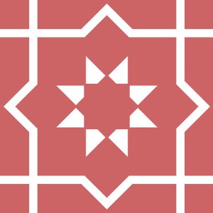 Red Bath Tile Mexican Tile Stickers Set of 24 Tiles Stars Decals Wall ...