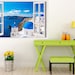 Greece Wall-decal, Santorini Murals 3D Wall Decor, Vinyl Wall Decals ...