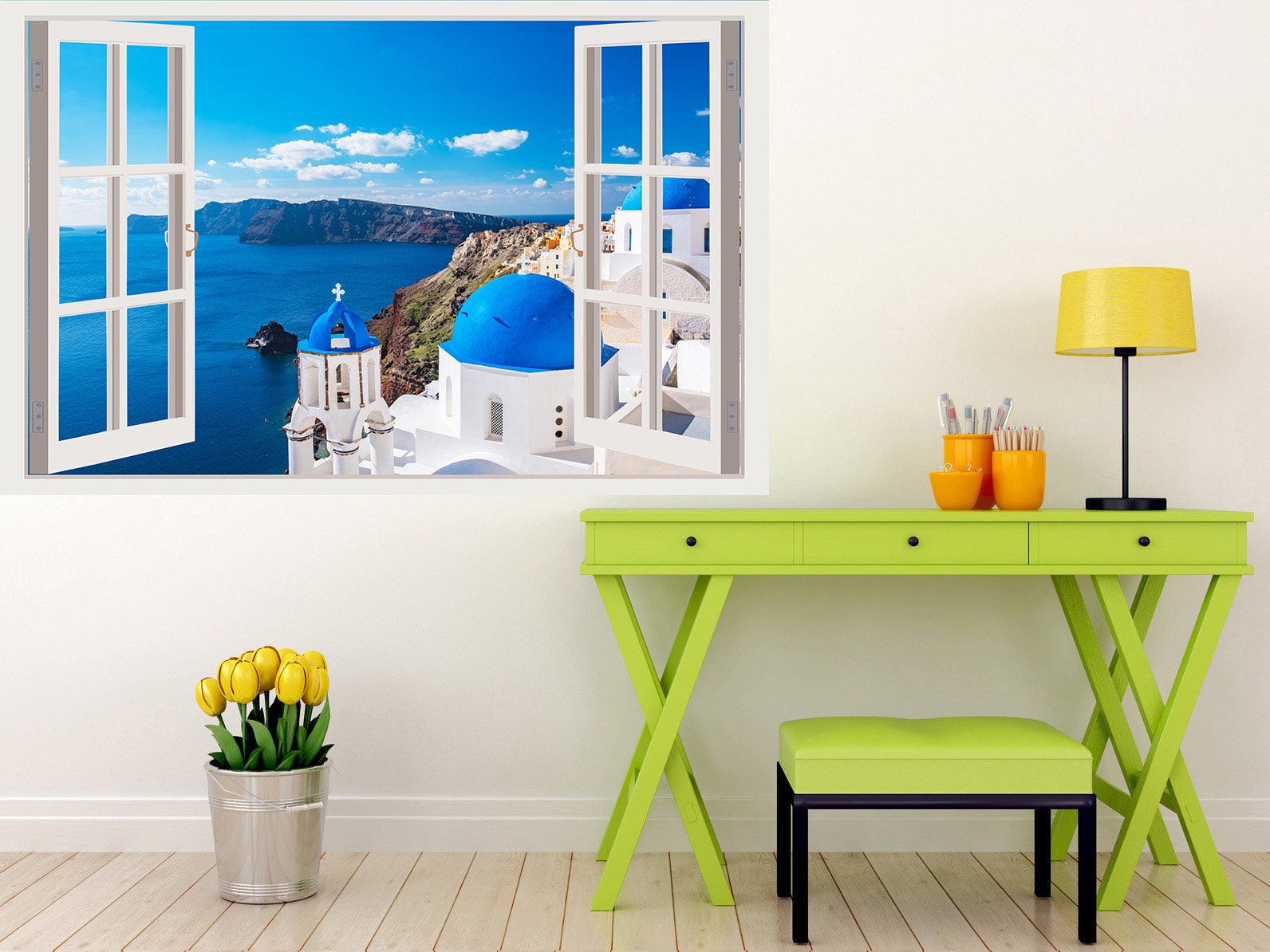 Greece Wall-decal Santorini Murals 3D Wall Decor Vinyl Wall - Etsy