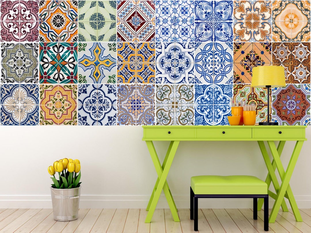 Set of 24 Tiles Decals Tiles Stickers Mixed Tiles for Walls - Etsy