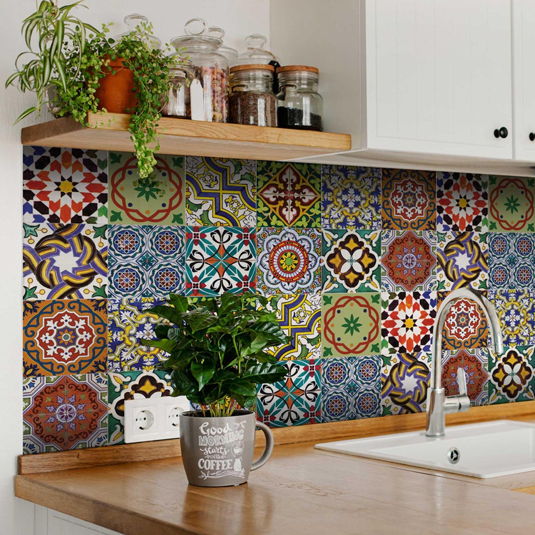 Spanish Set of 24 Tiles Decals Tiles Stickers Tiles for Walls Kitchen ...