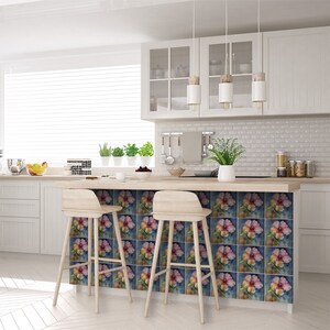 Peel and Stick Flower Tile Flower Tile Backsplash R96 - Etsy