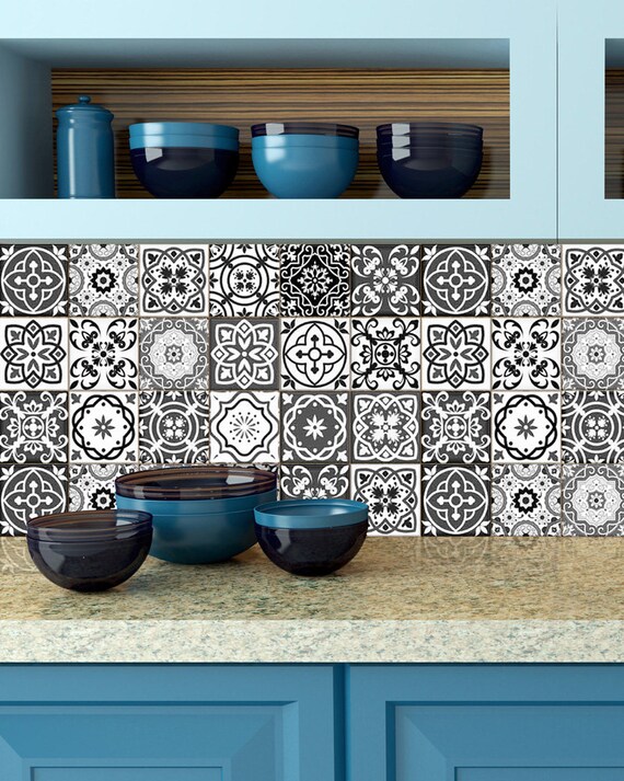 Decals Bathroom Gray Tile Set of 24 Tiles Decals Tiles - Etsy