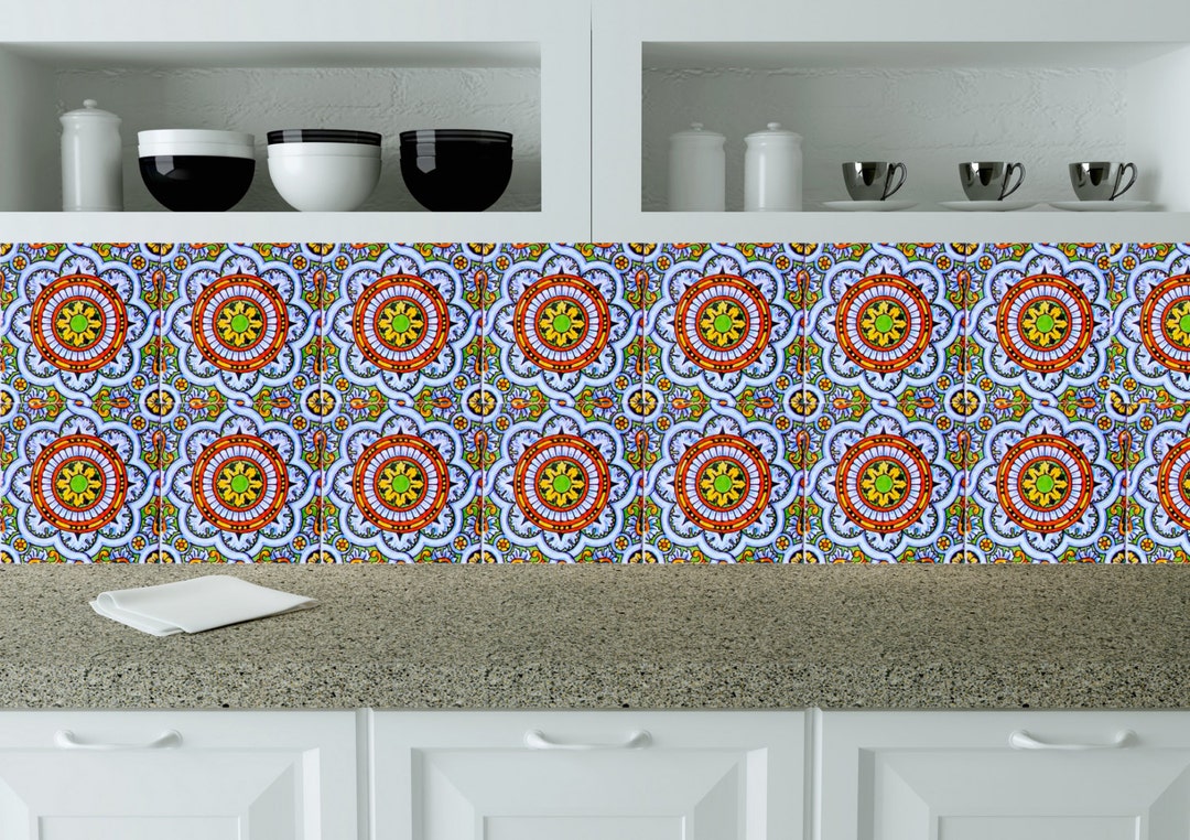 Tiles Stickers Ancient Unique Bathroom Tiles Set of 24 Tiles Decals ...