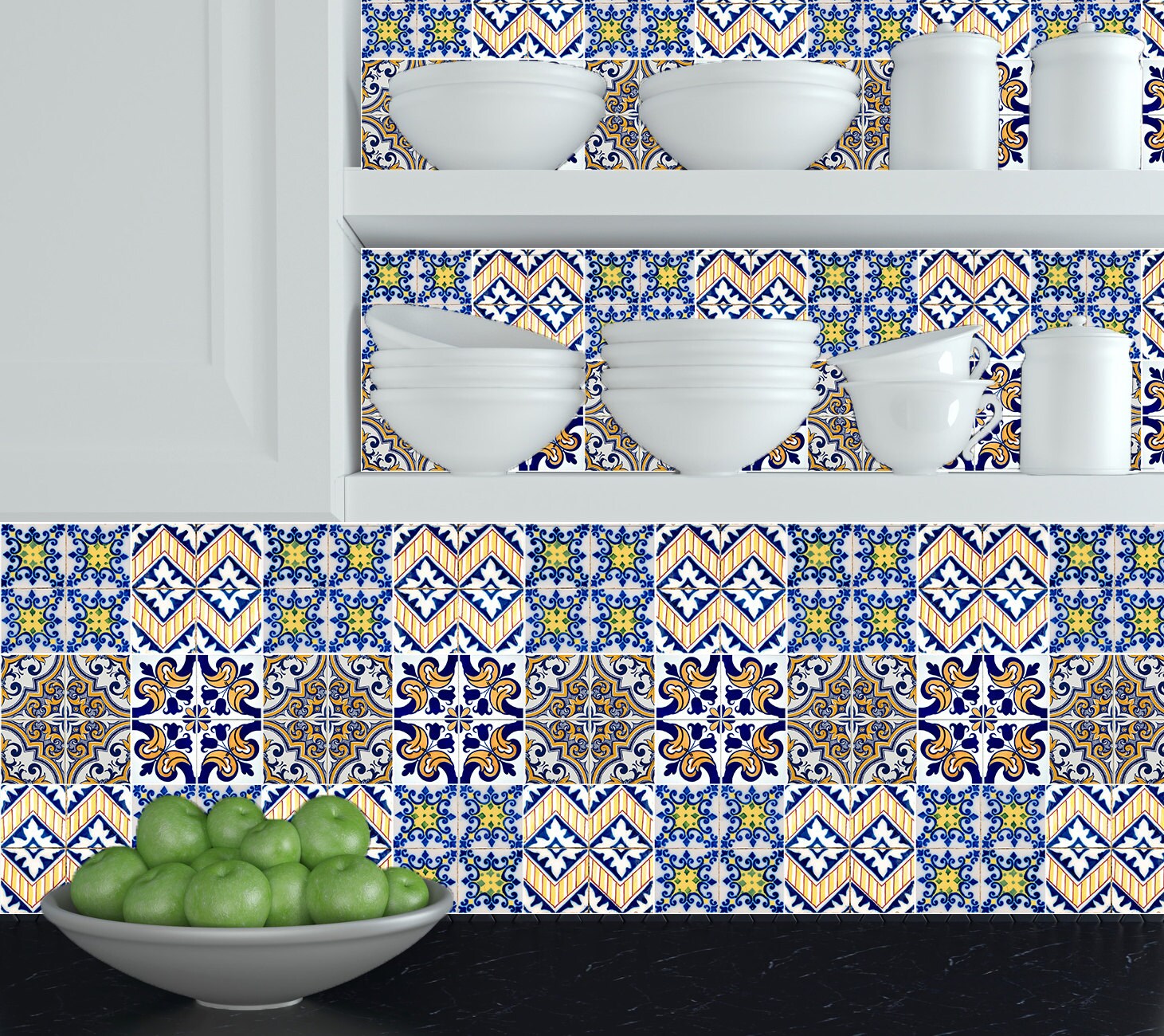 Set of 24 Tile Stickers Mexican Talavera Style Splashback - Etsy