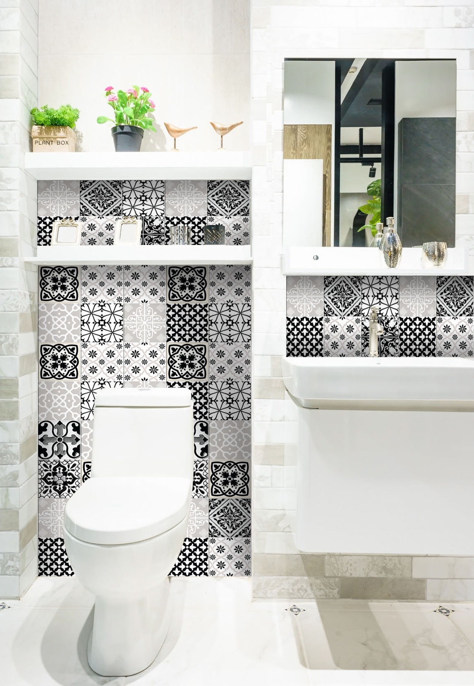 Tile Stickers 24 Tiles Decals Tiles Stickers Mixed Tiles for - Etsy