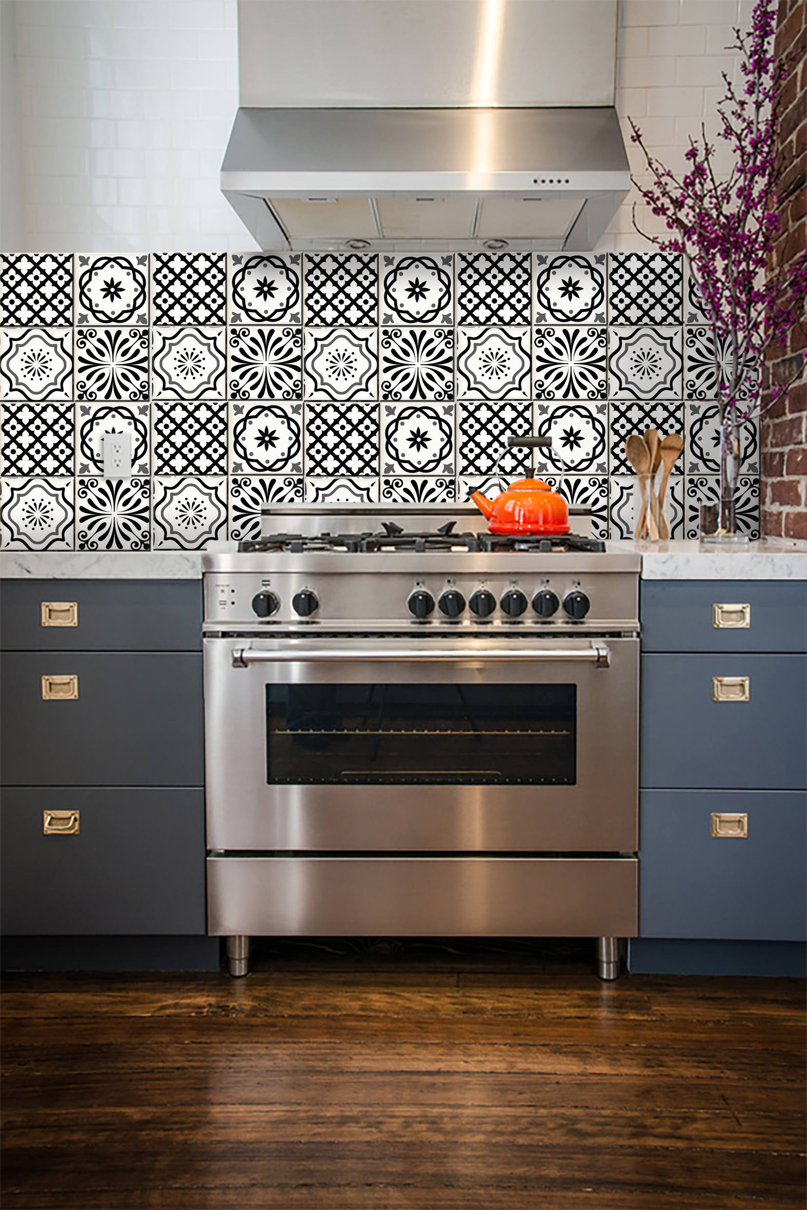 Black and White Tile Set of 24 Tiles Decals Tiles Stickers - Etsy