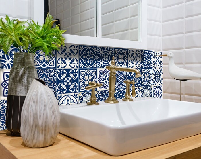 Tile stickers design 24 pcs home decor peel & stick SB9 | Etsy