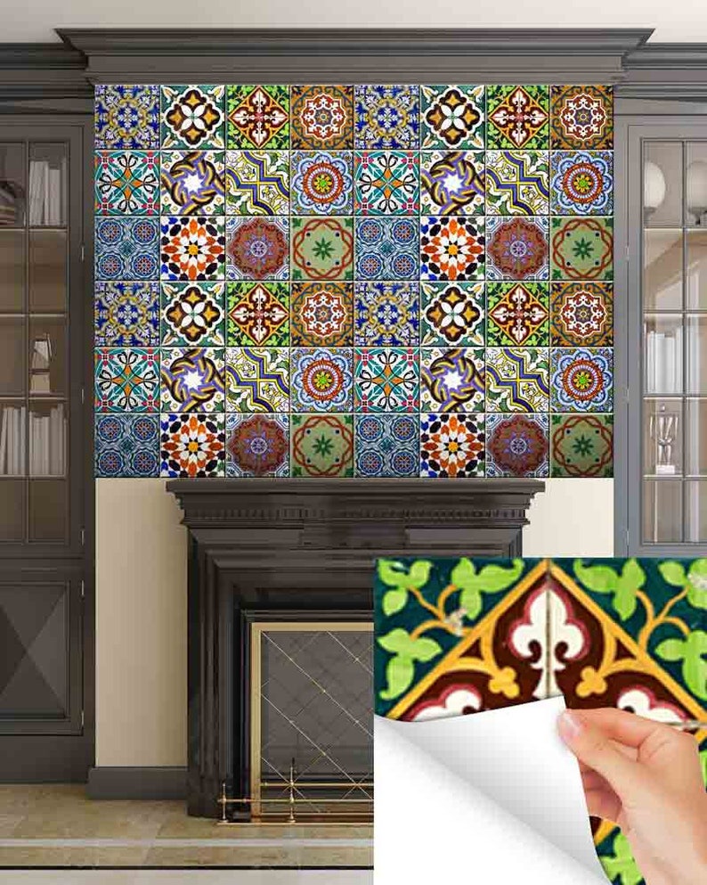 Spanish Set of 24 Tiles Decals Tiles Stickers Tiles for walls | Etsy