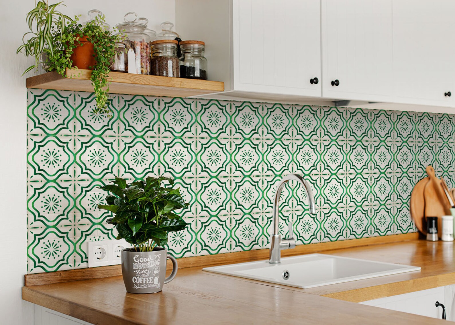 Shiny Green Tile Stickers for Home Decor Fliesenaufkleber - Etsy UK