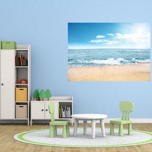Sunset Beach Sea Wall Decal, Ocean Murals Wall Decor, Vinyl Wall Decals ...