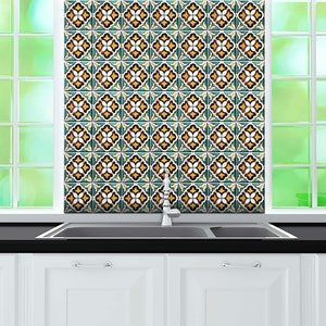 Vintage Retro Set of 24 Tiles Decals Tiles Stickers Tiles for Walls ...