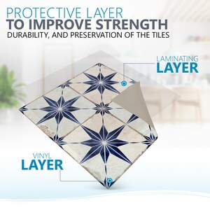 Blue Star Design Peel and Stick Vintage Floor Tile Stickers Easy Do It ...