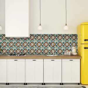 Vintage Retro Set of 24 Tiles Decals Tiles Stickers Tiles for Walls ...