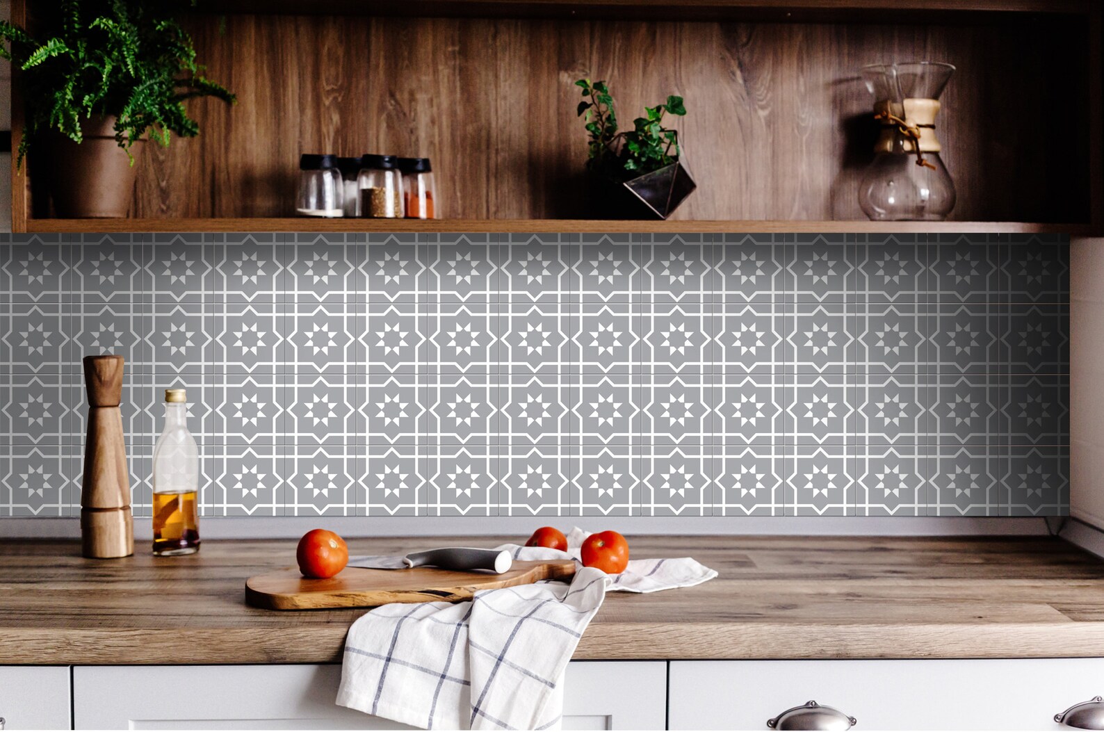 Lithe Soft Gray & White Tile Stickers Peel and Stick - Etsy