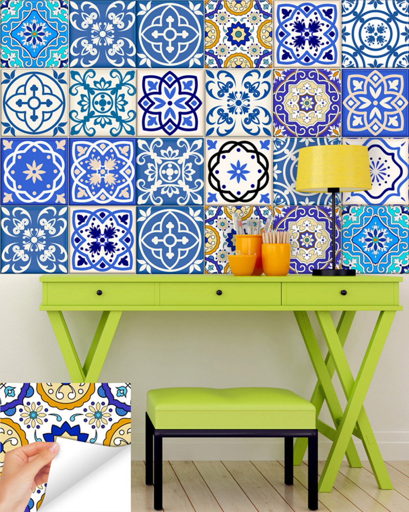 Set of 24 Tiles Decals Tiles Stickers Mixed Tiles for Walls - Etsy