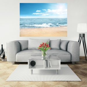 Sunset Beach Sea Wall Decal, Ocean Murals Wall Decor, Vinyl Wall Decals ...