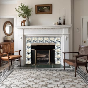 Set of 24 Stick on Tiles Backsplash, Boat Delft Tiles Peel and Stick ...