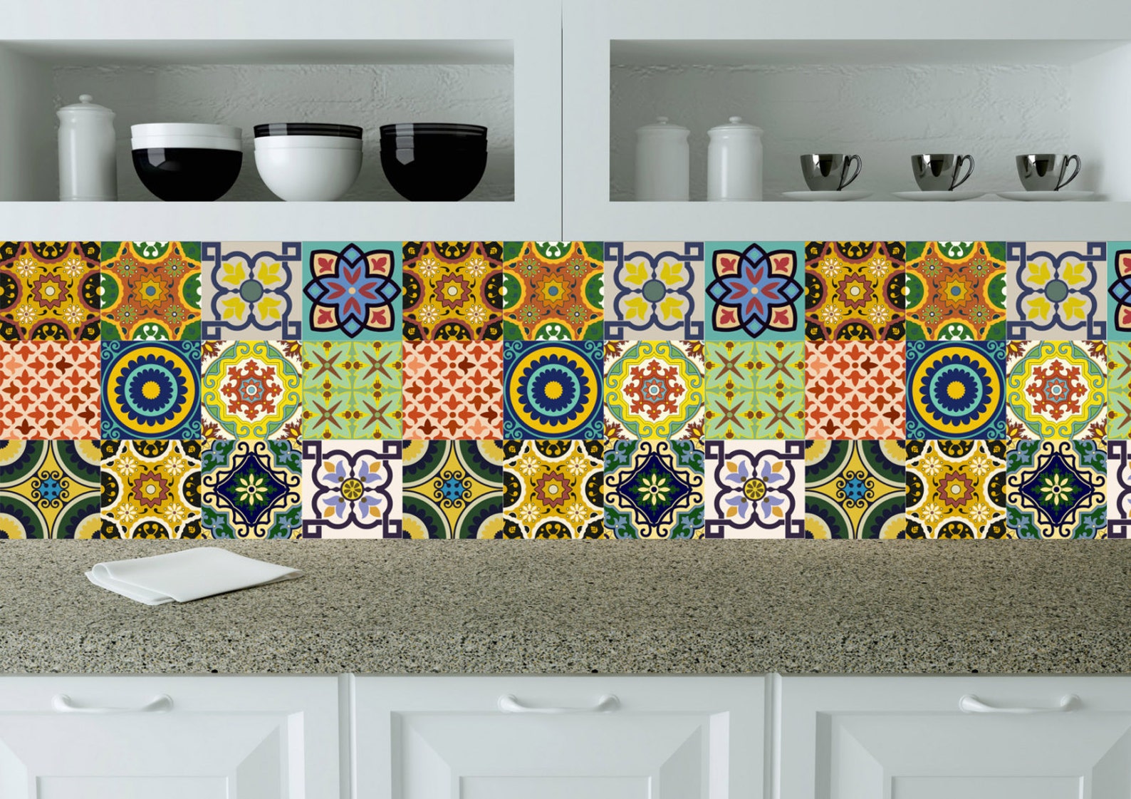 Spanish Set of 24 Tiles Decals Tiles Stickers Tiles for Walls | Etsy