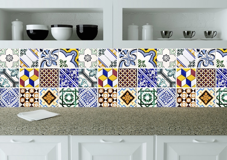 Kitchen Tile Set of 24 Tiles Decals Stickers Mixed Tiles for | Etsy