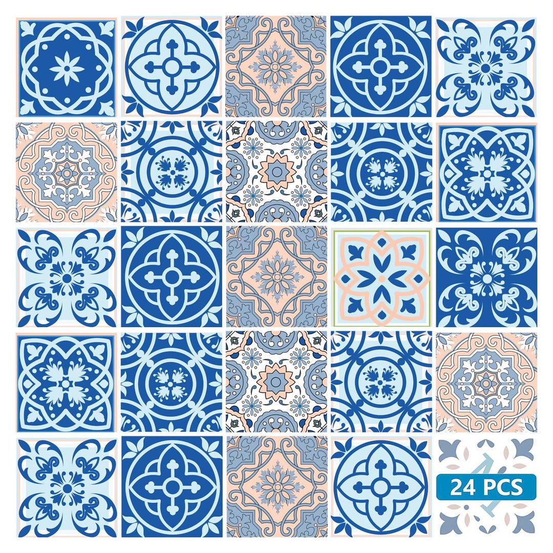 Spanish Set of 24 Tiles Decals Tiles Stickers Tiles for Walls Kitchen ...