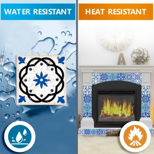 Turquoise Blue Tile Stickers Set of 24 Tile Decals Mixed Tiles for ...