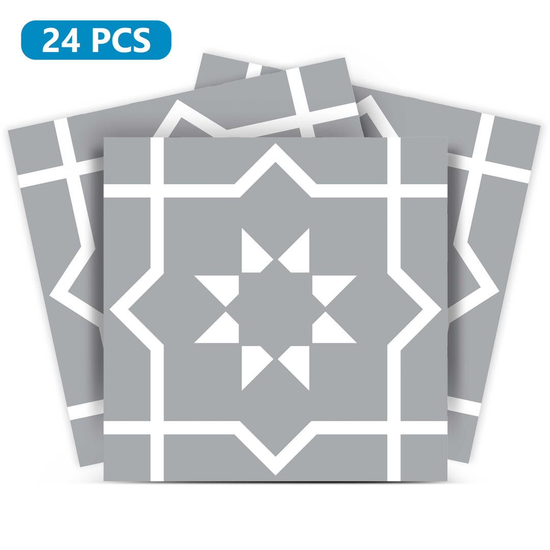 Lithe Soft Gray & White Tile Stickers Peel and Stick Backsplash B55 - Etsy