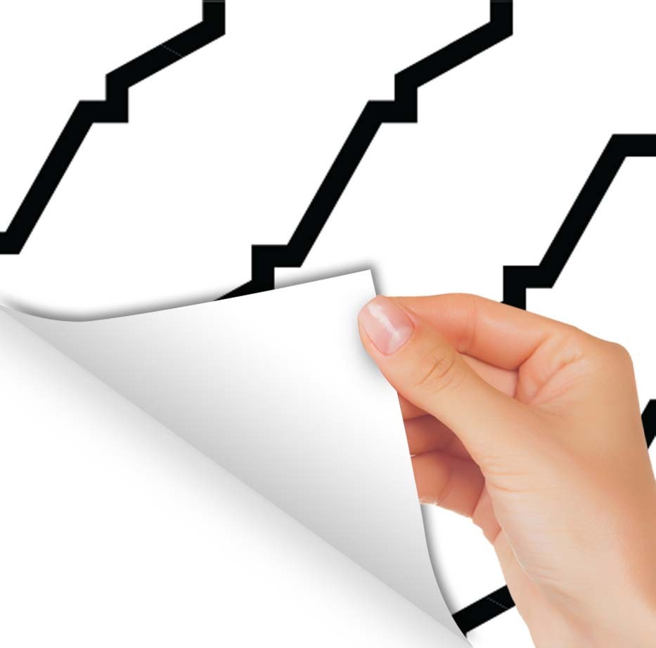 Retro Line Decals Black Line Tile Stickers Mexican Tile - Etsy