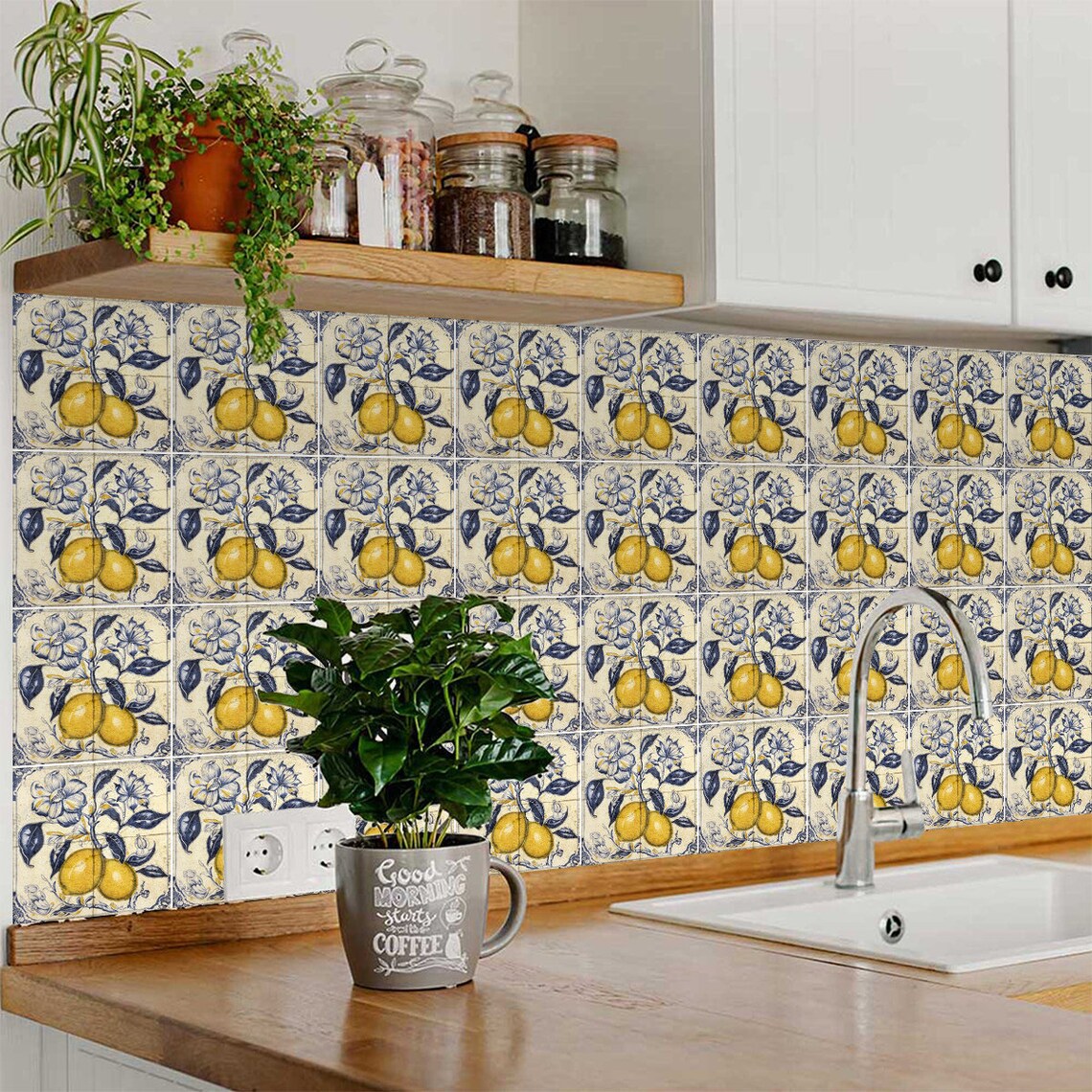 Mi Alma Lemon Peel and Stick Tile Lemon Wall Decor Peel and Stick Lemon ...