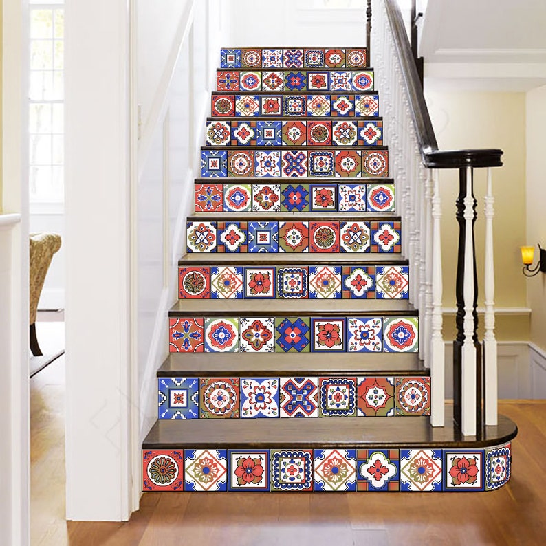 Decals 24 Vintage Traditional Tiles Decals Stickers Staris | Etsy