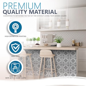 Kithen Decals Peel and Stick Backsplas Stickers 24 Tiles Decals Tiles ...