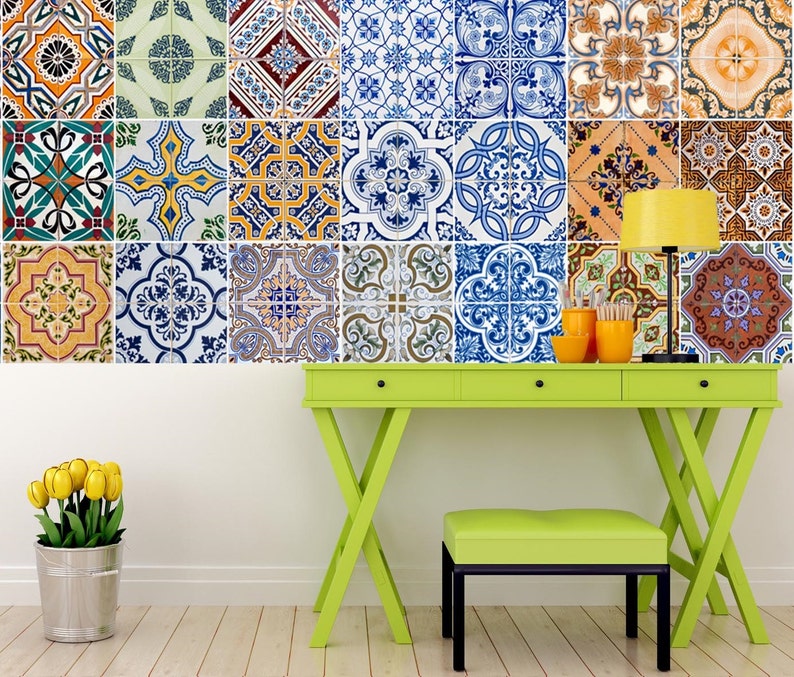 Spanish Set of 24 Tiles Decals Tiles Stickers Tiles for Walls - Etsy