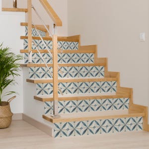 Self-adhesive Tiles Peel and Stick Stair Treads Green Blue and ...