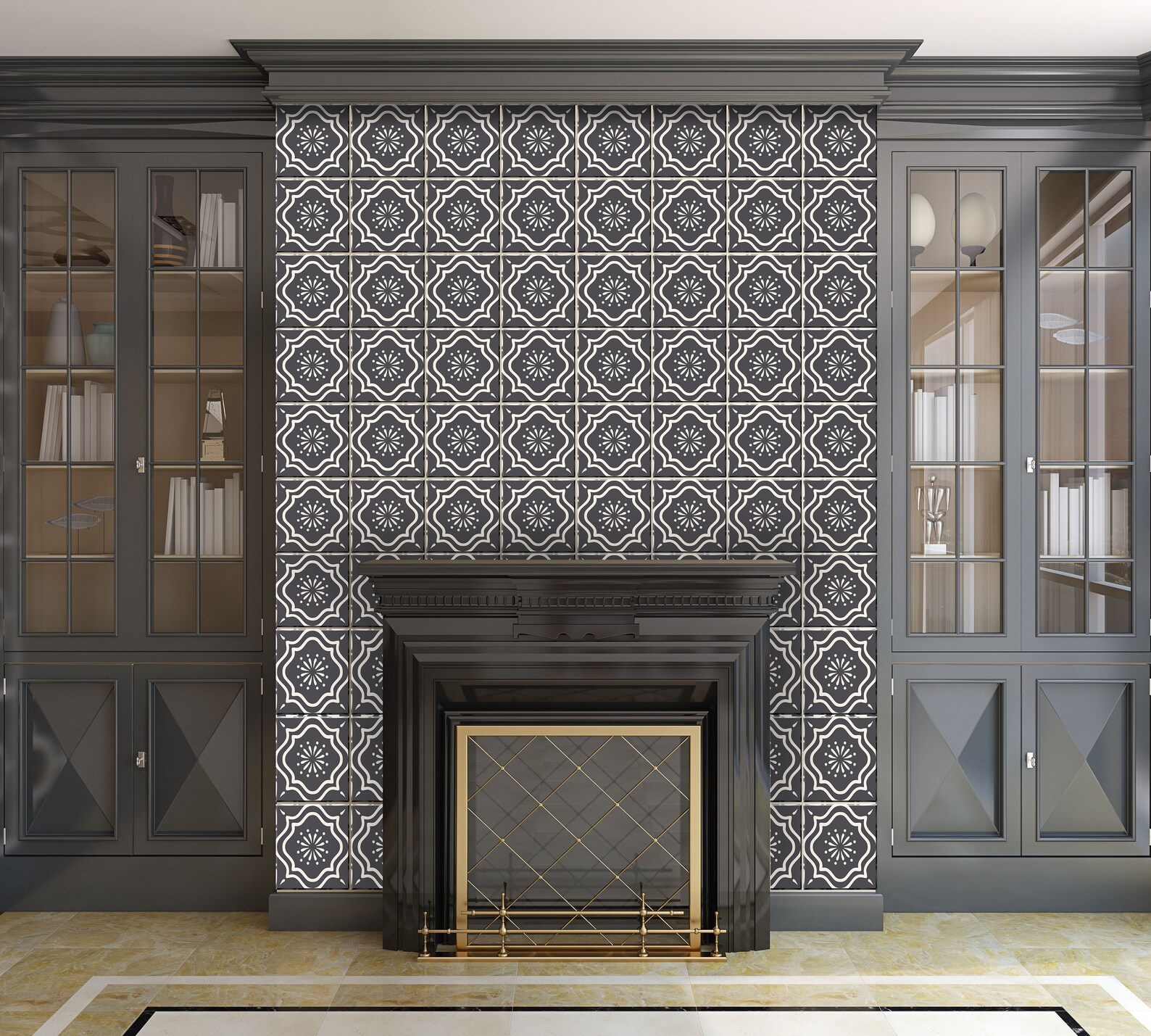 Peel and Stick for a Fireplace Tile Stickers Bathroom Tile Ideas Garden ...