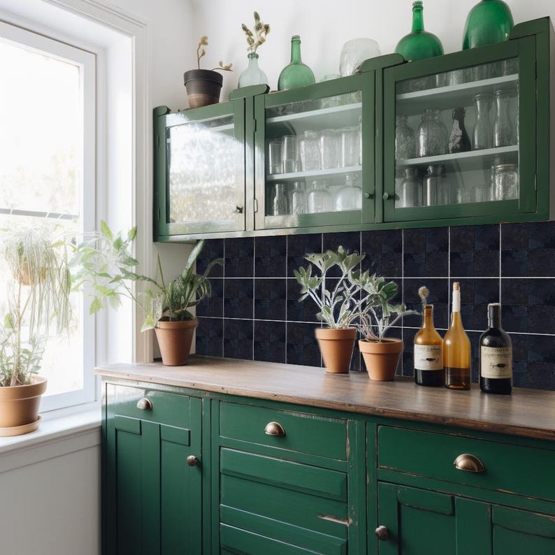 Solid Black Dark Gray Peel and Stick Easy Transforming Dark Backsplash ...