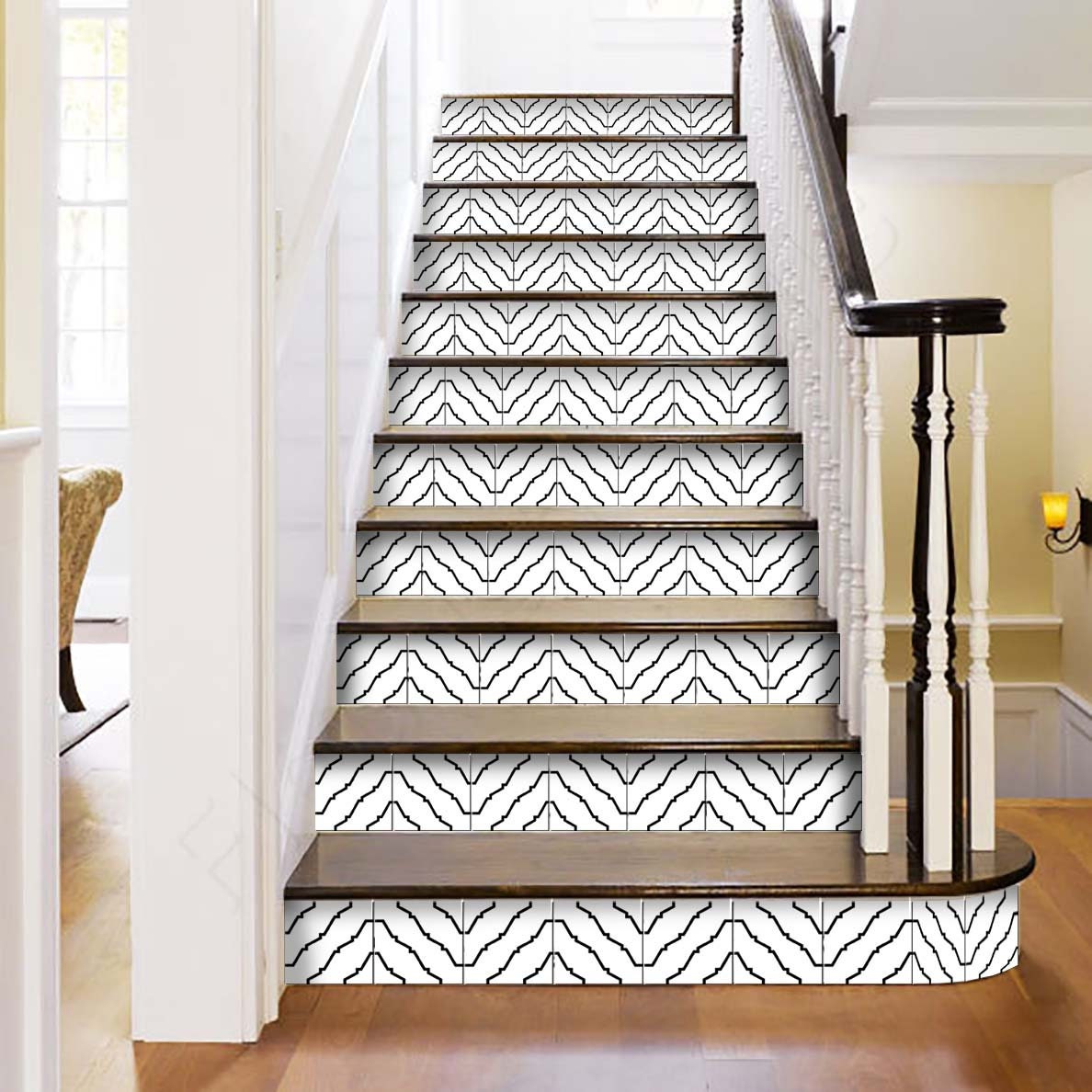 Retro Line Decals Black Line Tile Stickers Mexican Tile - Etsy