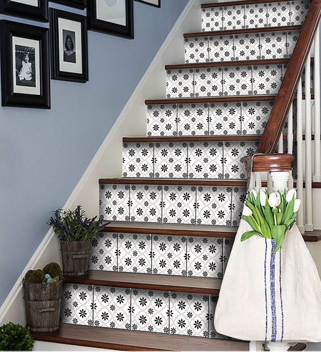 Flowers Decal Flower Tile Stickers Mexican Tile Stickers Mixed for ...