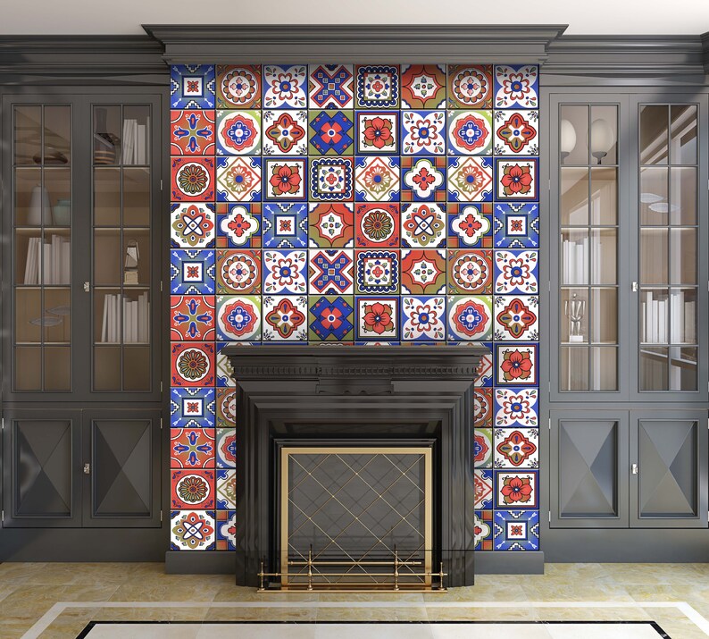 Decals 24 Vintage Traditional Tiles Decals Stickers Staris | Etsy