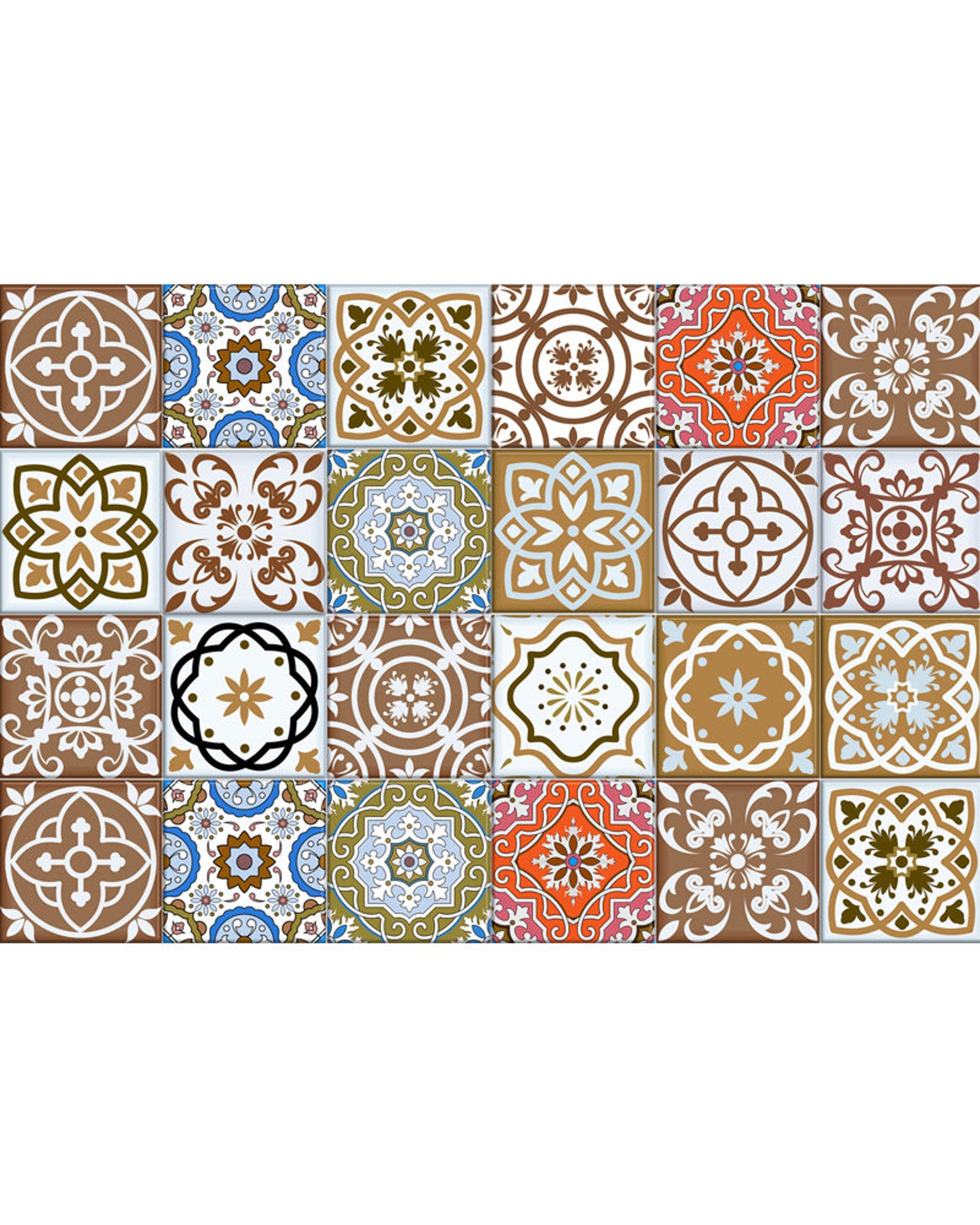 24 Tiles Decals Bathroom Stickers Mixed Tiles for Walls | Etsy