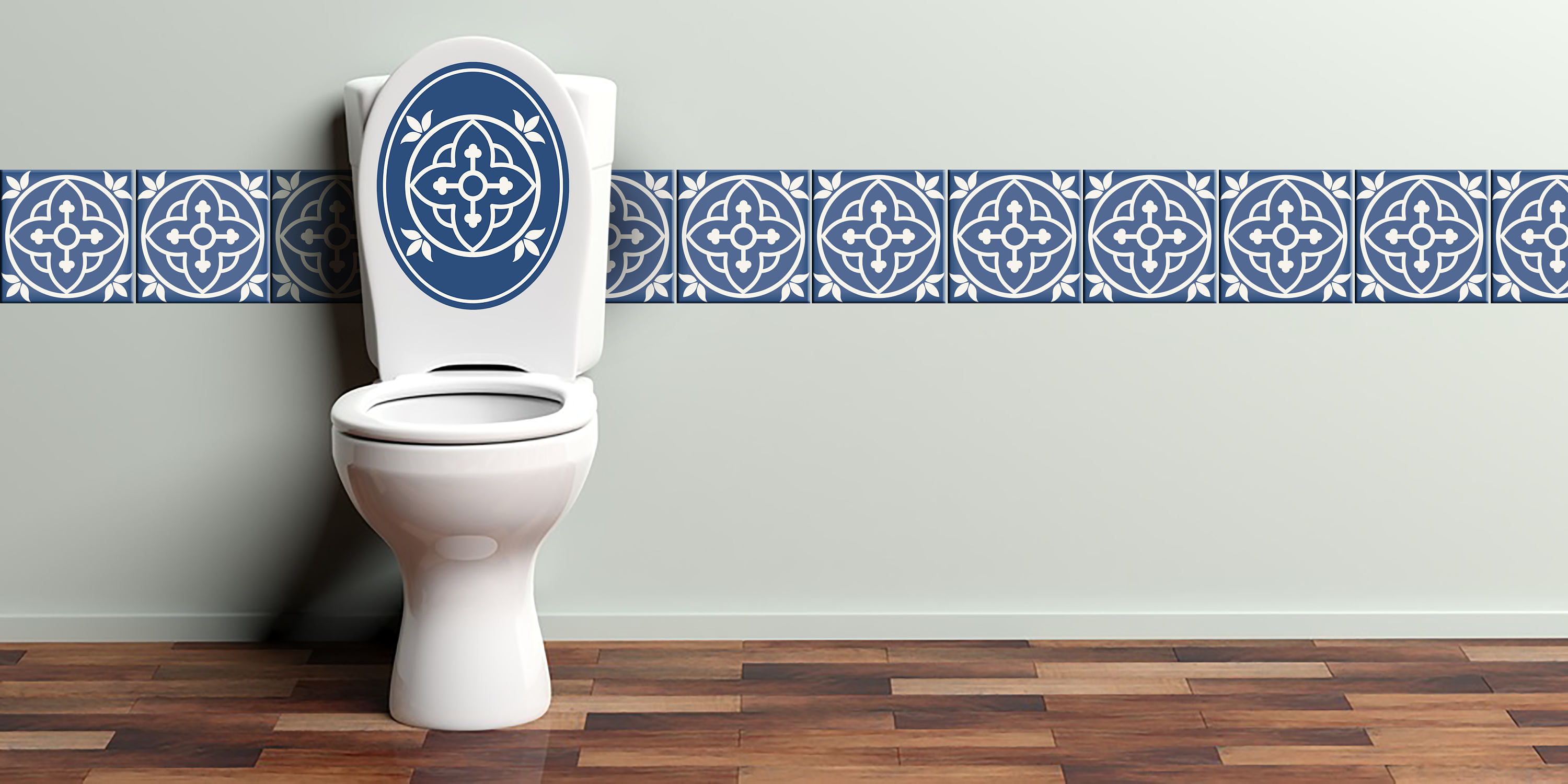 Toilet Decal Set of 2 Bathroom Toilet Tile Sticker Toilet Seat | Etsy