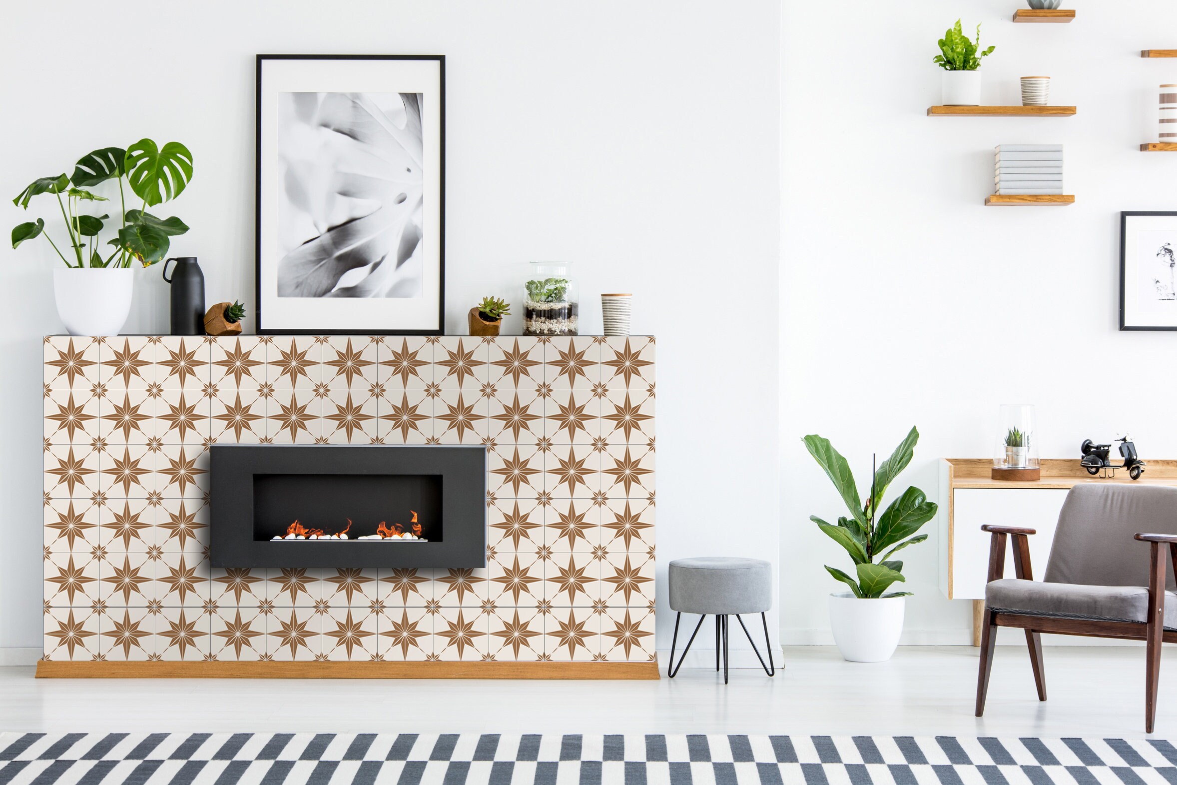 Fireplace Decals Peel and Stick Backsplas Stickers 24 Tiles | Etsy