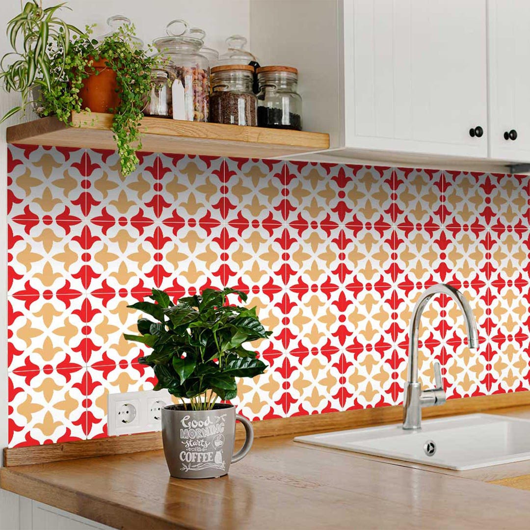 Kitchen Decals Peel and Stick Backsplas Stickers 24 Tiles Decals Tiles ...