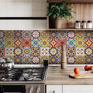 Splashback 24 Units Tile Stickers Kitchen Decals Wall Mural Stairs ...