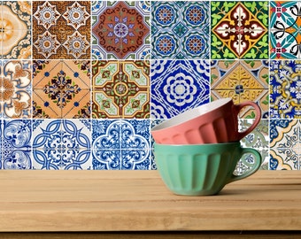 Spanish Set of 24 Tiles Decals Tiles Stickers Tiles for Walls | Etsy