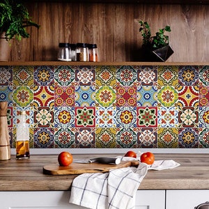 Splashback 24 Units Tile Stickers Kitchen Decals Wall Mural Stairs ...