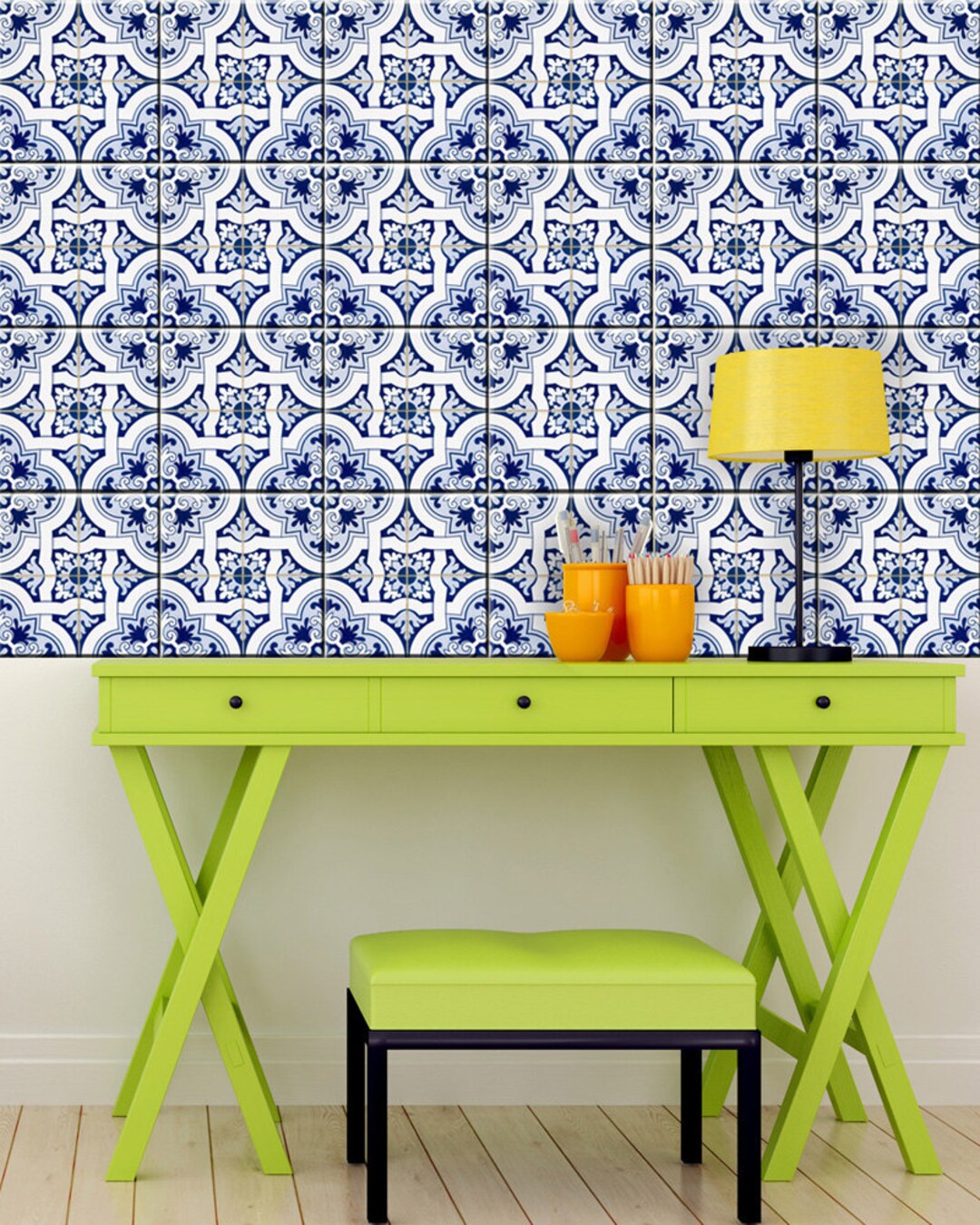 Spanish Set of 24 PCS Tiles Decals Tiles Stickers Tiles for Walls ...