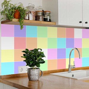 Pestle Rainbow Colors Peel and Stick Wallpaper Tile Stickers DIY ...