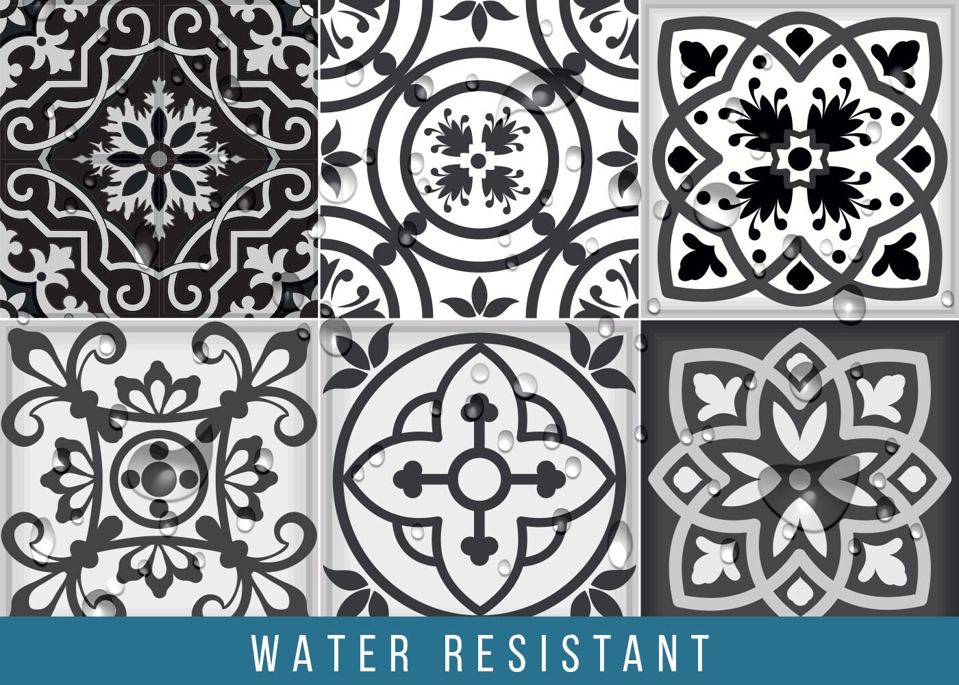 Decals Bathroom Gray Tile Set of 24 Tiles Decals Tiles - Etsy