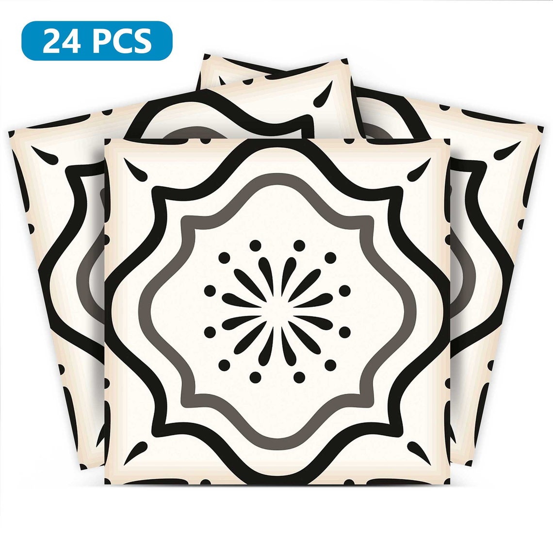 24 Vintage Traditional Tiles Decals White Stickers Stairs Decals Tiles ...