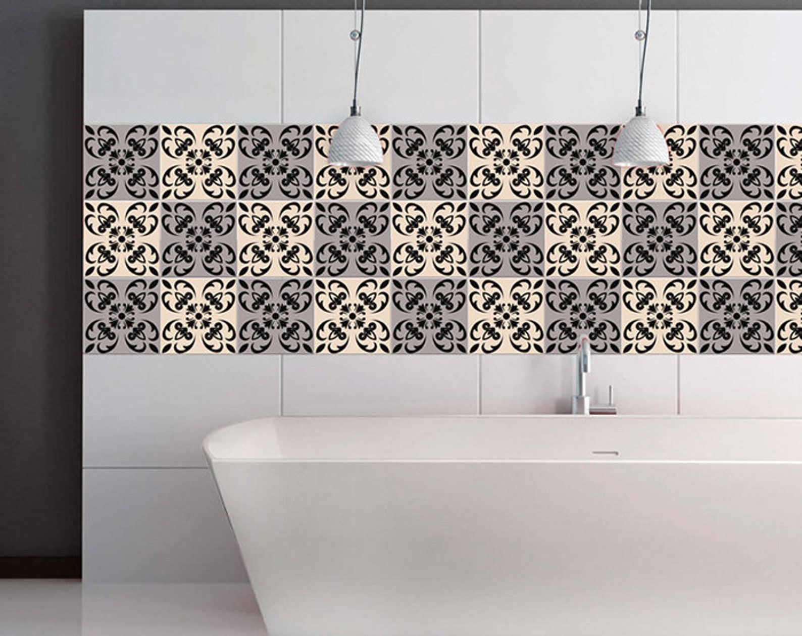 Bathtub Decals Peel and Stick Backsplas Stickers 24 Tiles - Etsy